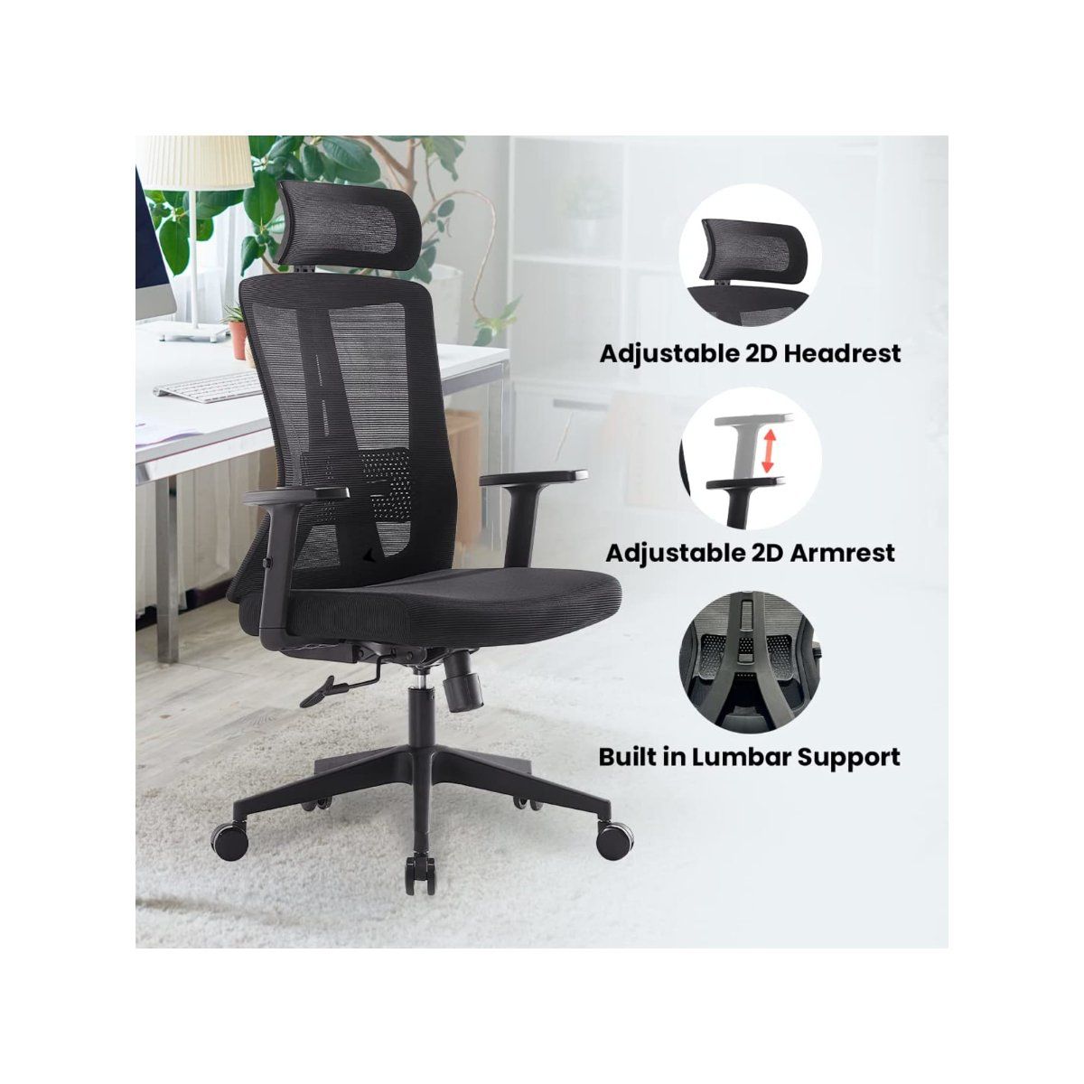 Buy Savya Home Office Chair 1528A-Black Online