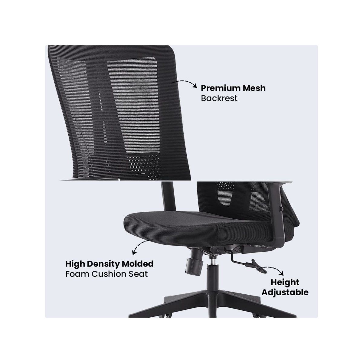 Buy Savya Home Office Chair 1528A-Black Online