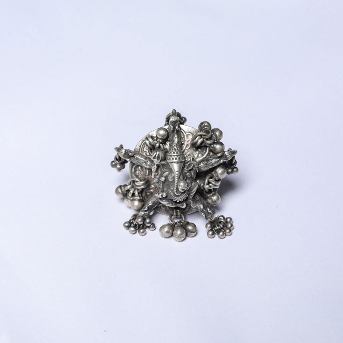 AARAI Tribal Antique Silver Lord Ganesh Ring: Buy AARAI Tribal Antique ...