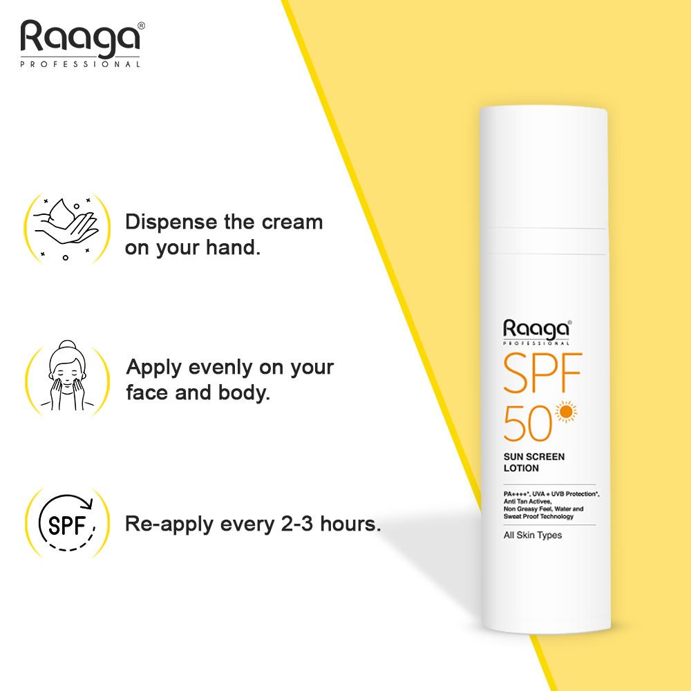 Raaga Professional Spf 50 Pa++++ Sunscreen Lotion With Uva + Uvb ...