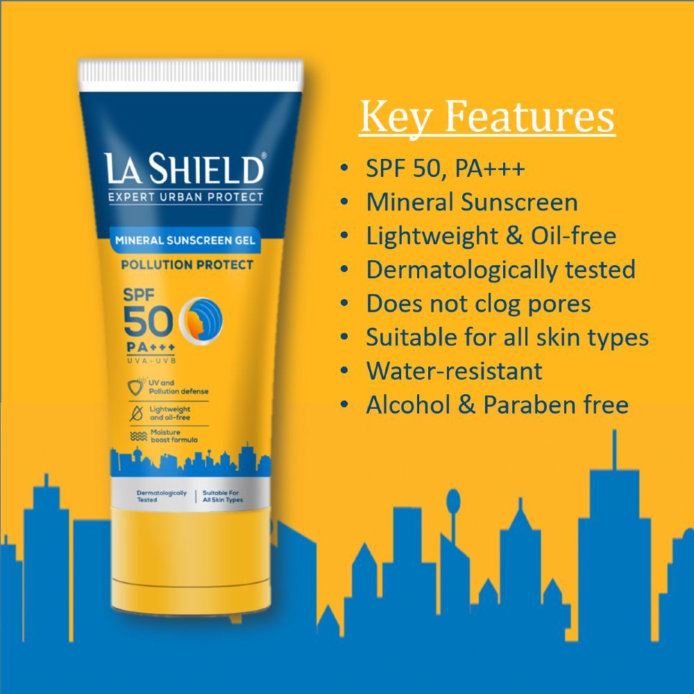 La Shield Pollution Protect Mineral Sunscreen Gel SPF 50: Buy La Shield ...