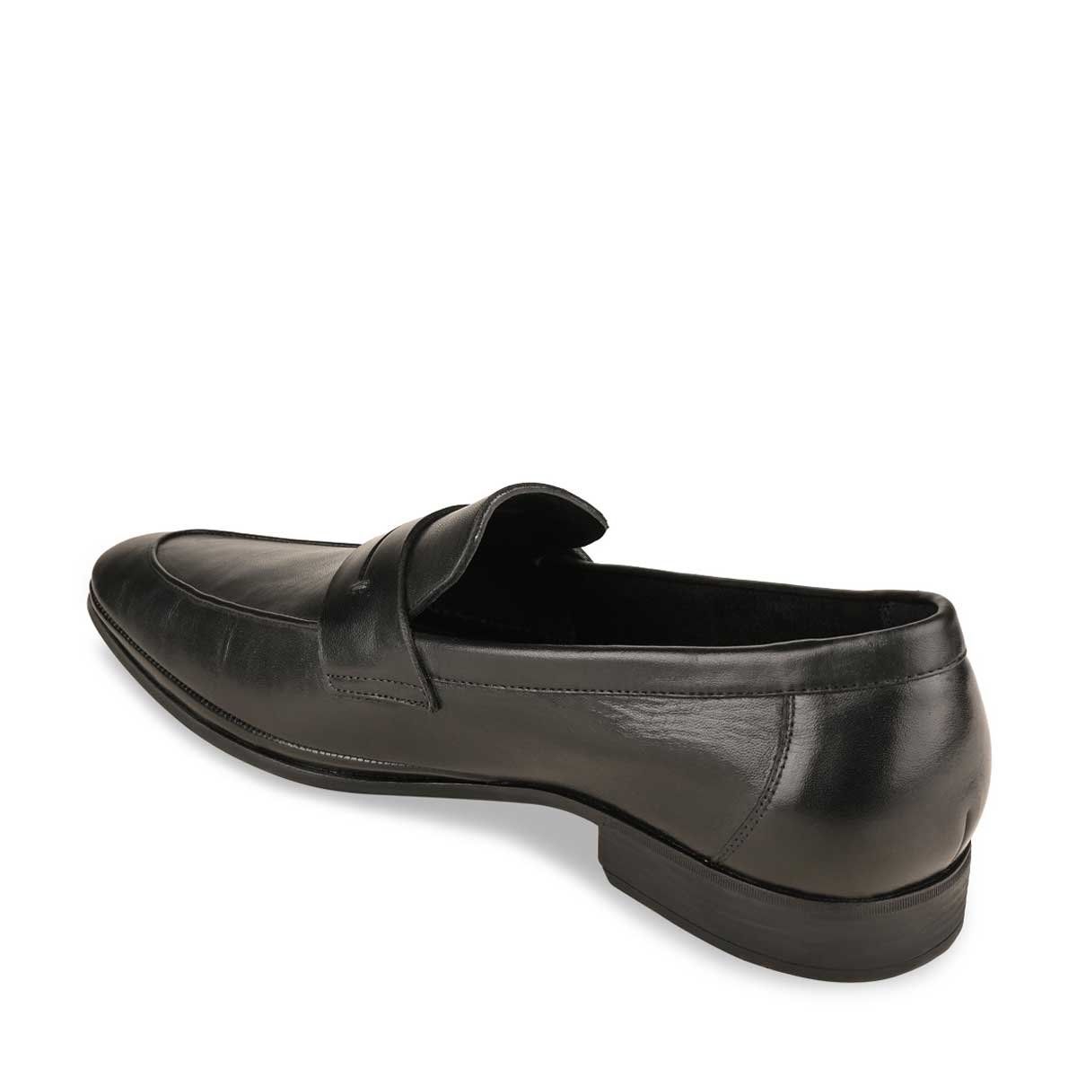Buy Imperio Men Black Solid Formal Leather Slip-On Shoes Online