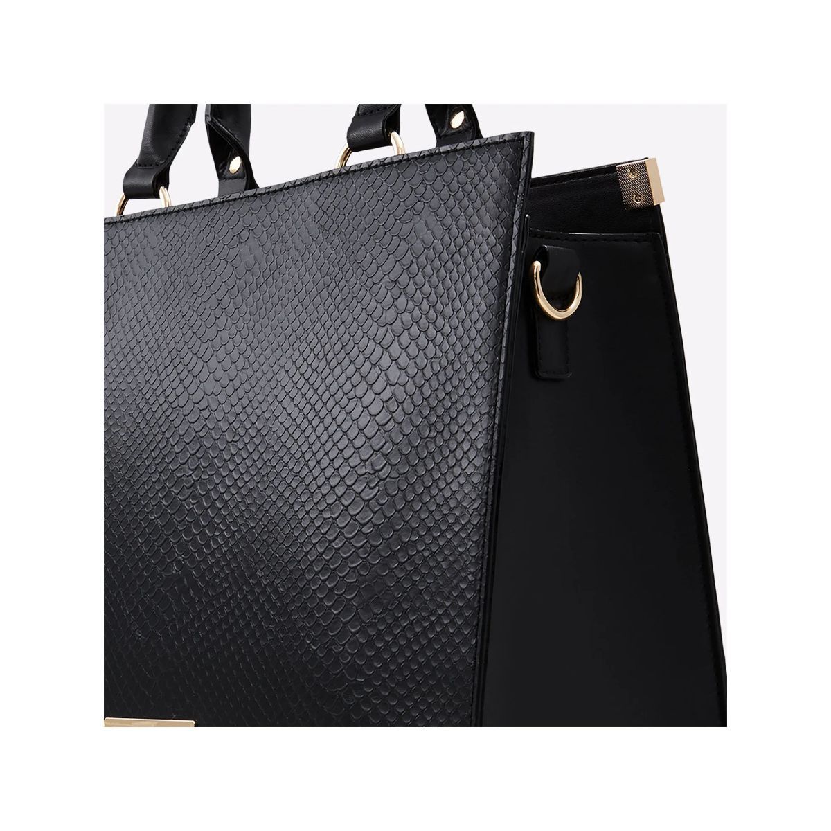 Buy Aldo EVANS001 Black Solid Satchel Online