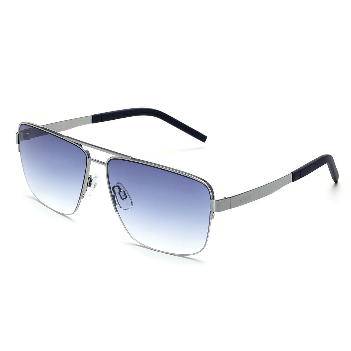 Scott Sunglasses Gradient Blue Lens Navigator Sunglass Silver Frame ...