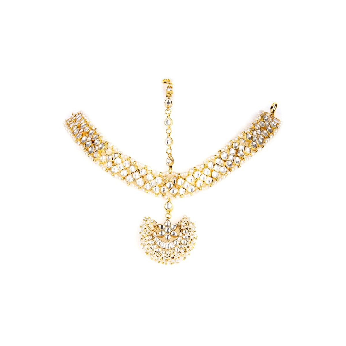 Auraa Trends Traditional Kundan Gold Plated Sheeshpati Mathapati: Buy ...
