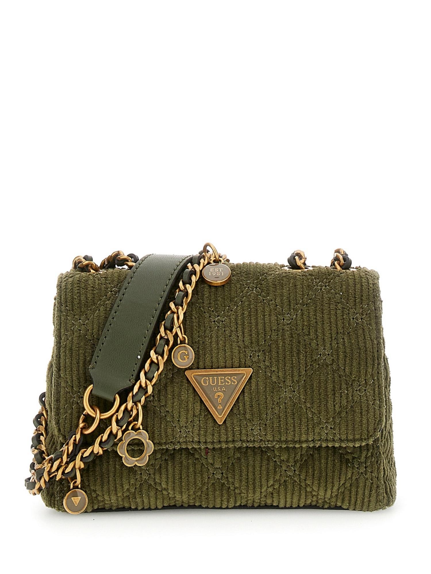Buy Guess Olive Quilted Giully Mini Crossbody Bag Online