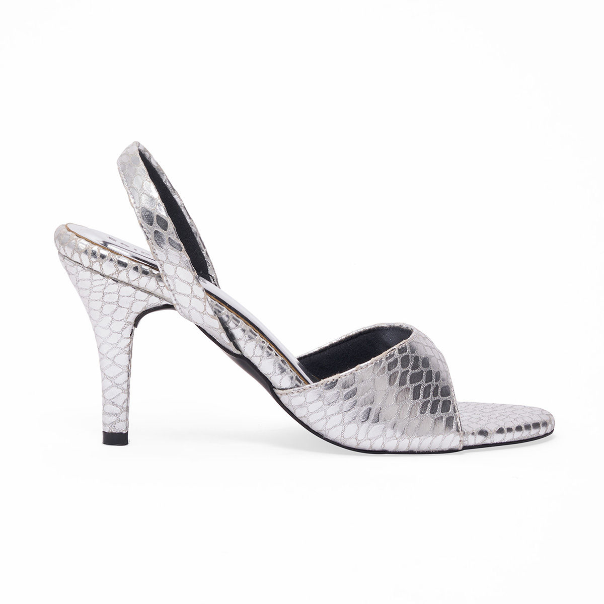 Buy Eridani Silver Chloe Metallic Stilettoes Online