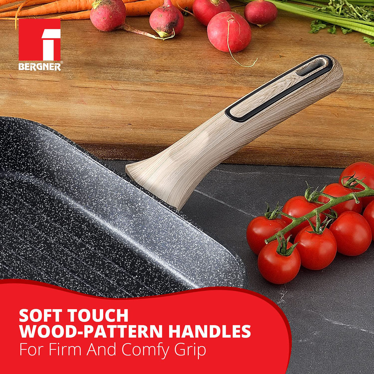 Buy Bergner Ultimate ILag Marble Non Stick Grillpan, 28 cm, Induction ...