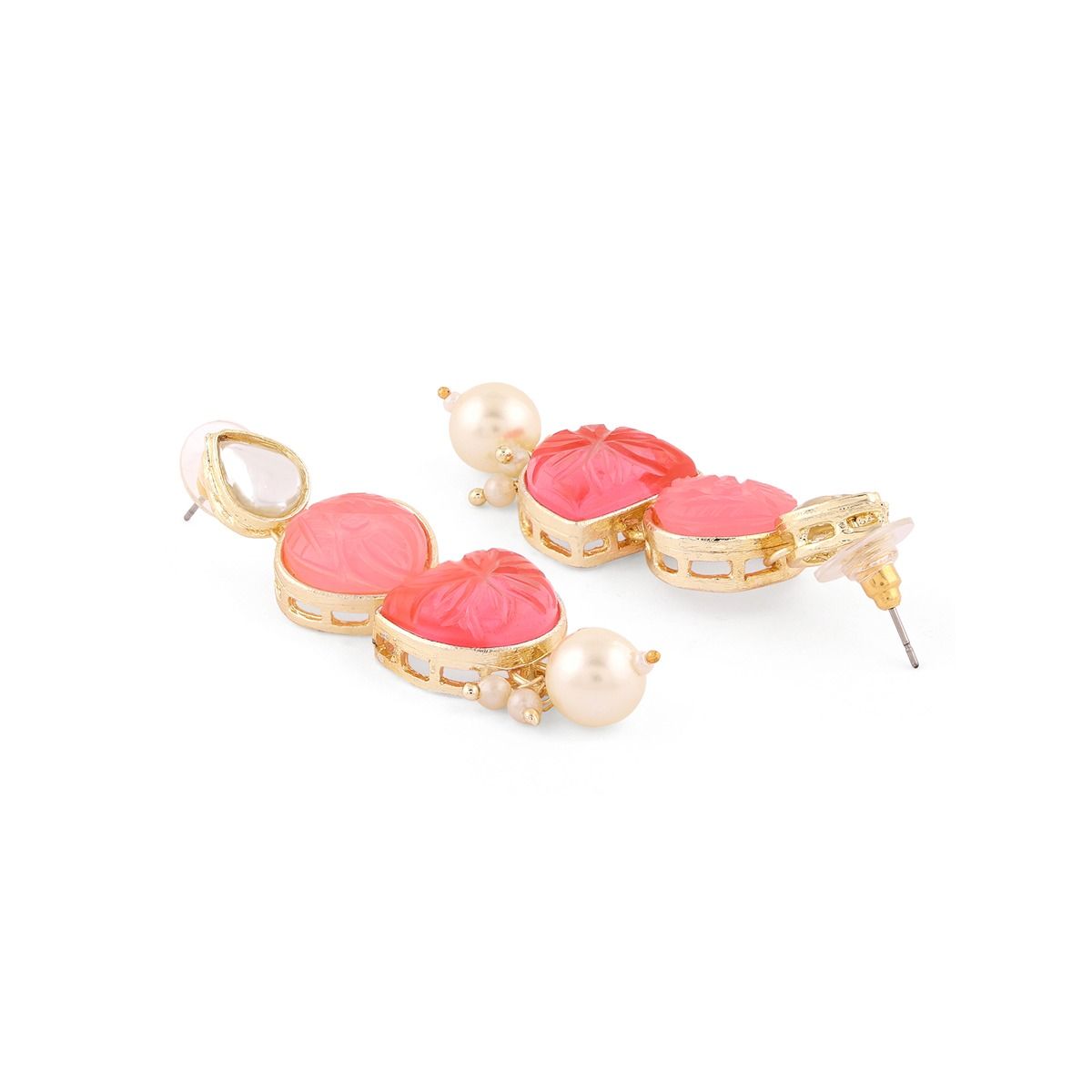 Buy Zaveri Pearls Pink Flower Stones Ethnic Pearl Choker Necklace