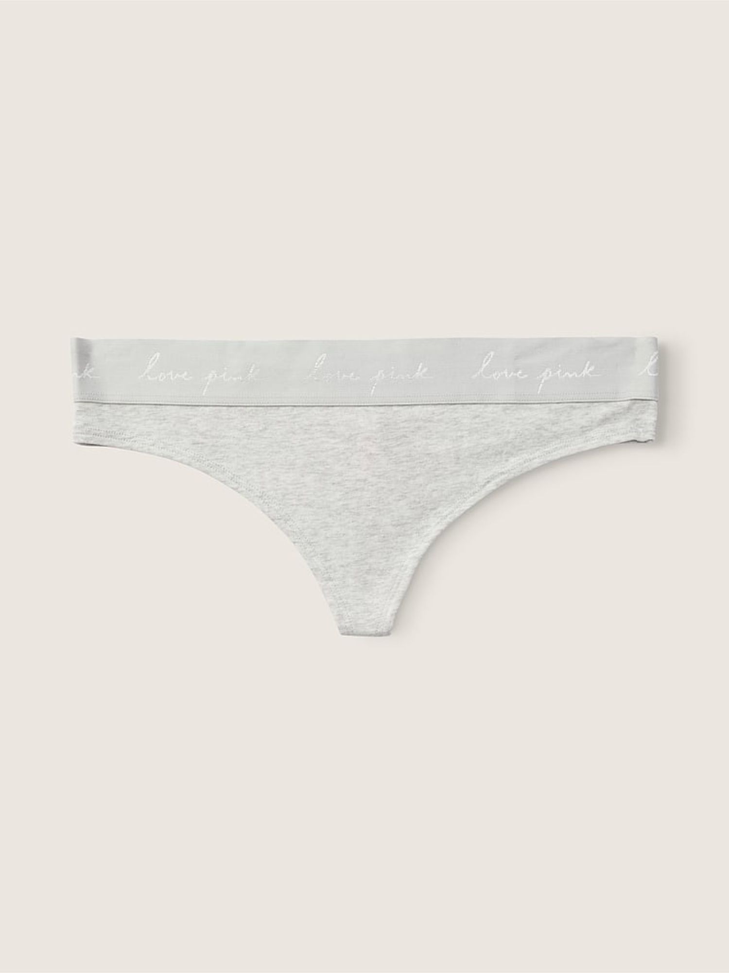 Buy Victoria's Secret Pink Logo Thong Panty Grey Online