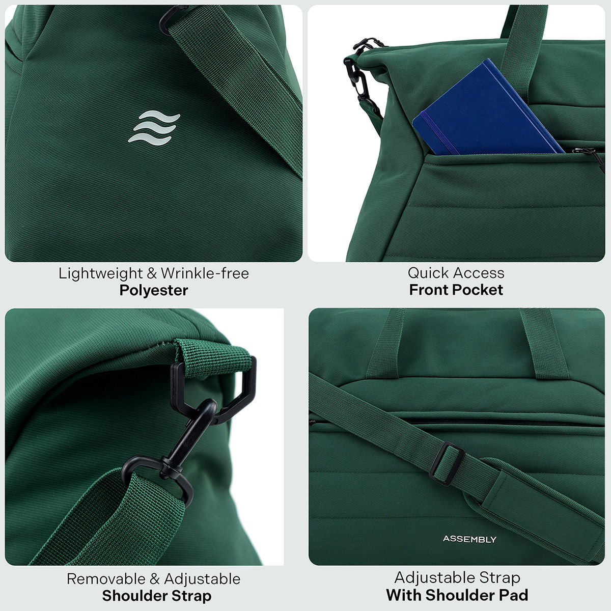 Buy Assembly Premium Polyester Large Duffle Bag (45L)-Weekender ...