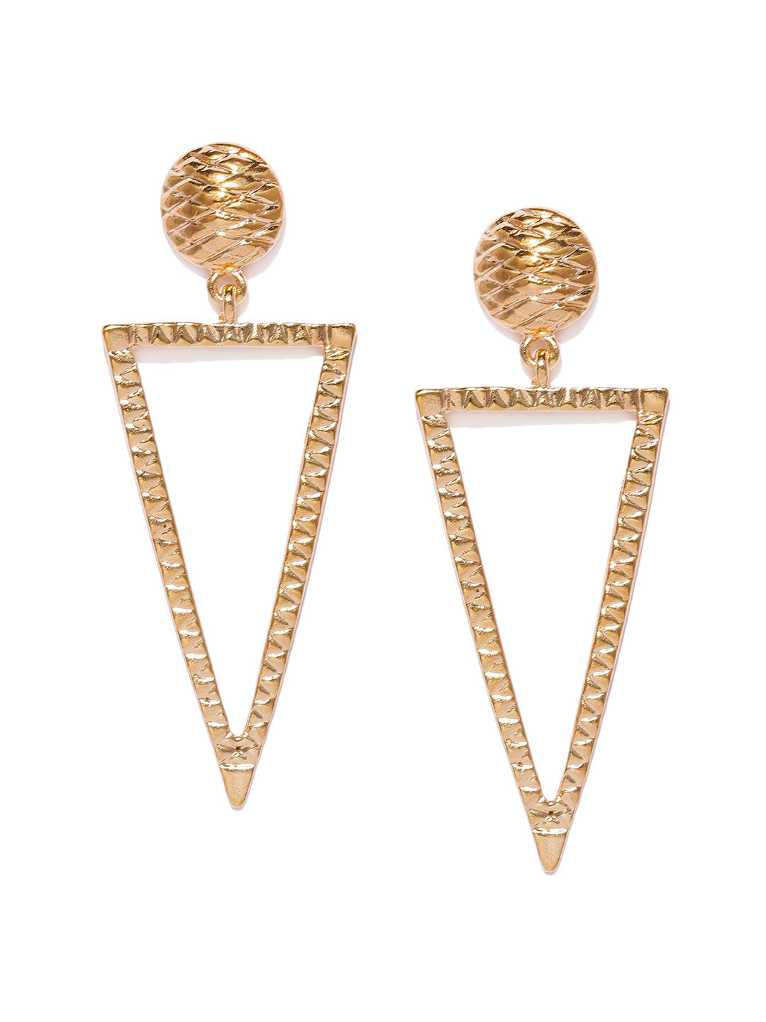 Toniq Gold Toned Triangular Drop Earrings: Buy Toniq Gold Toned ...