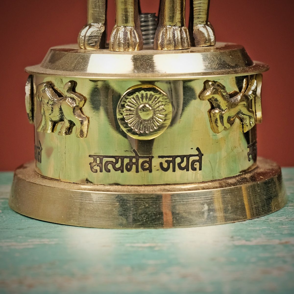 Buy Ekaa Handicrafts Brass Ashok Stambh Decorative Indian Emblem Ashok ...