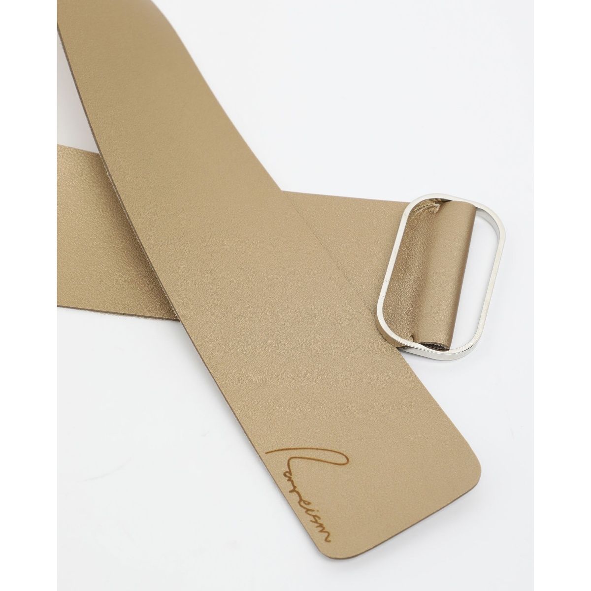 Buy RAREISM Abandon Light Gold Leather Belt Online