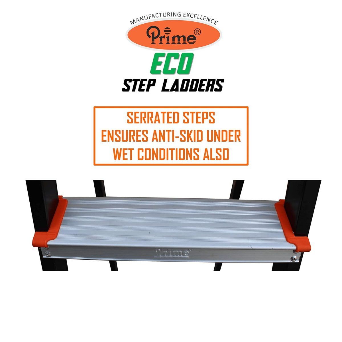 Buy Prime Eco 5Steps(4+1) Foldable Aluminium Ladder Serrated Steps and ...