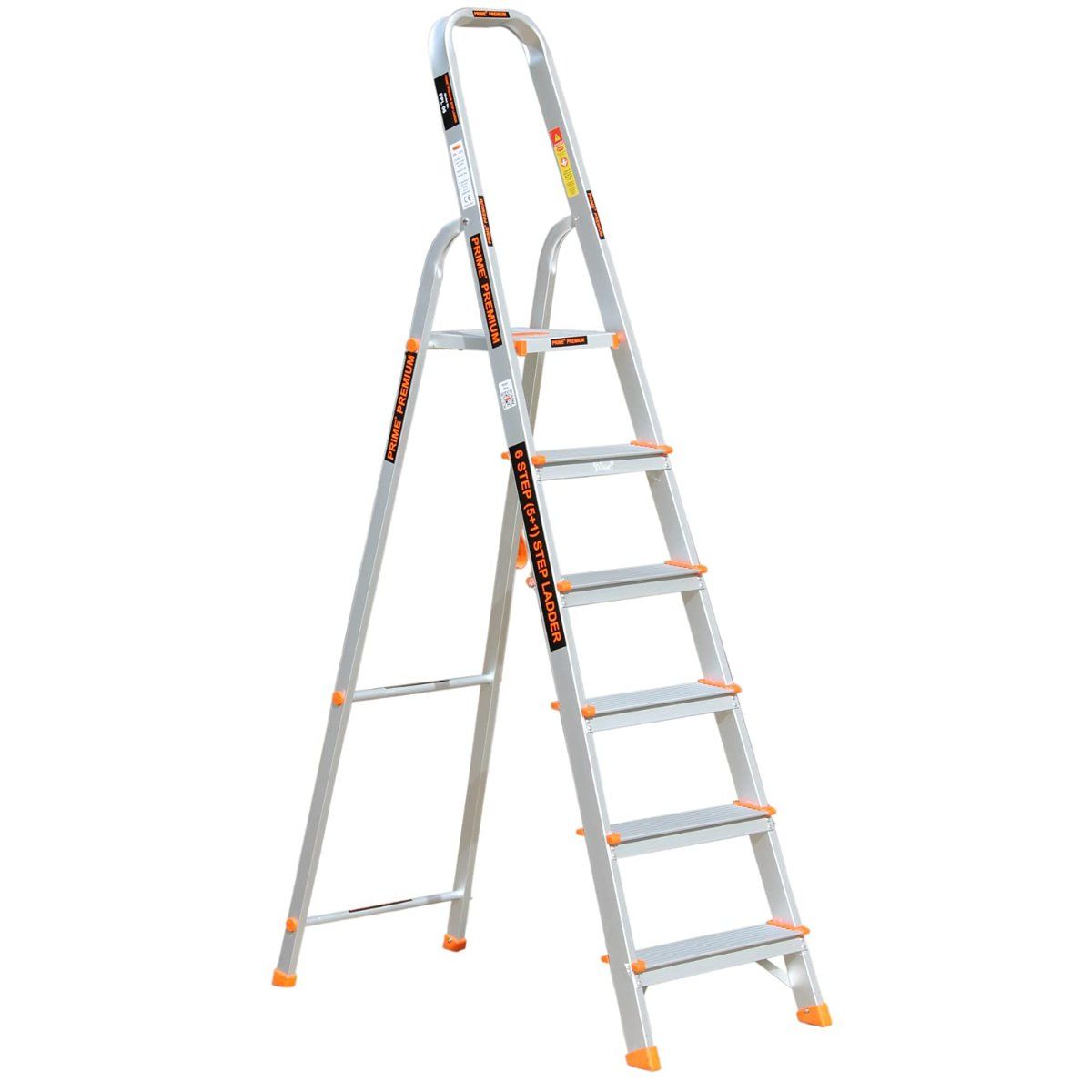 Buy Prime Premium 6Steps(5+1) Foldable Aluminium Ladder Serrated Steps ...