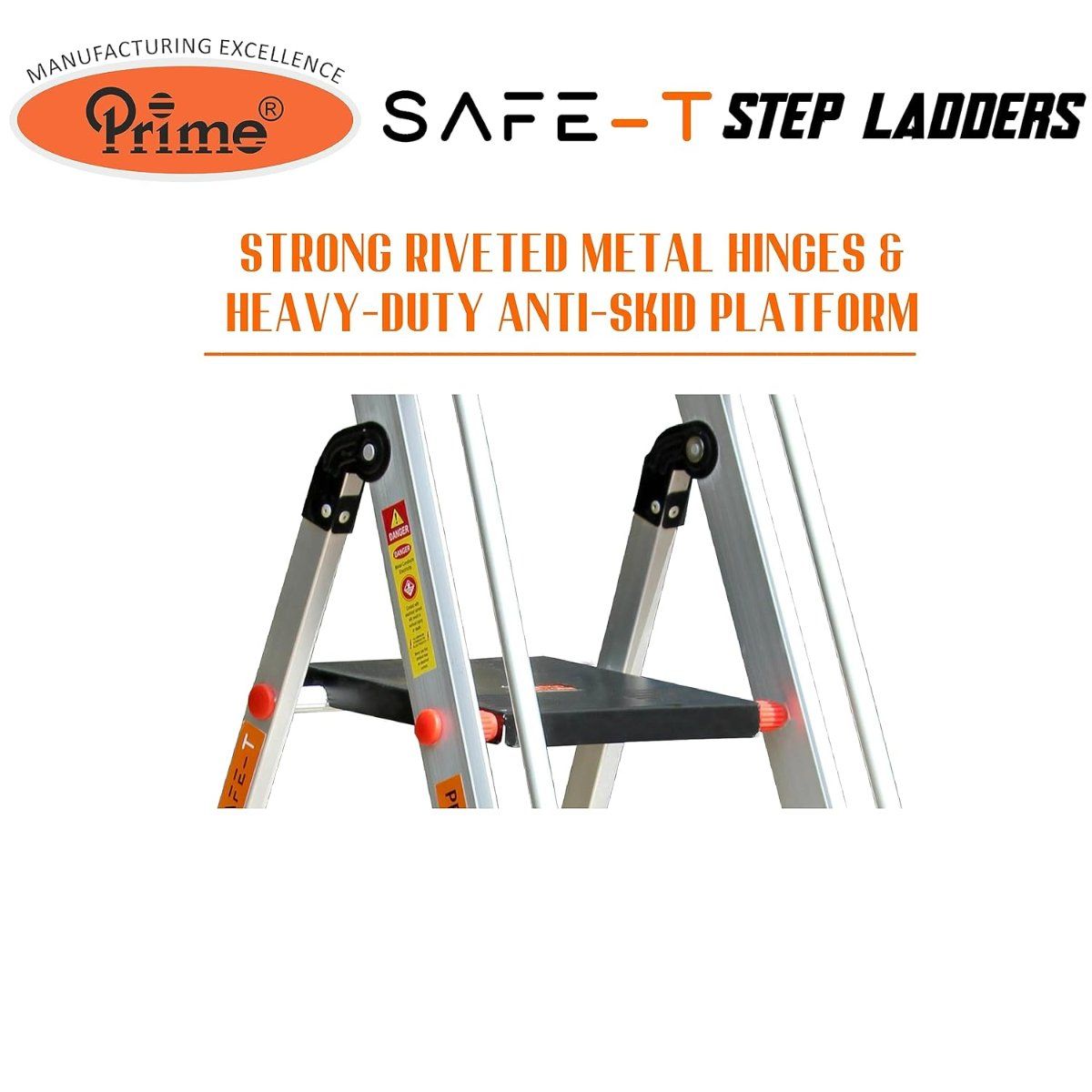 Buy Prime Safe-T 4Steps(3+1) Foldable Aluminium Ladder With Hand ...