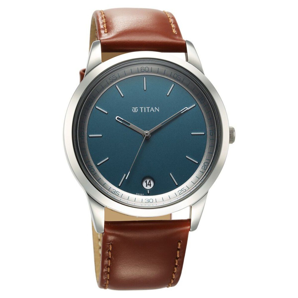 Buy Titan Wrist Wit Quartz Analog with Date Green Dial Leather Strap ...