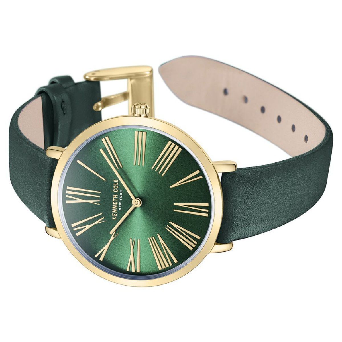 Buy Kenneth Cole Quartz Analog Green Dial Green Leather Strap Watch for ...