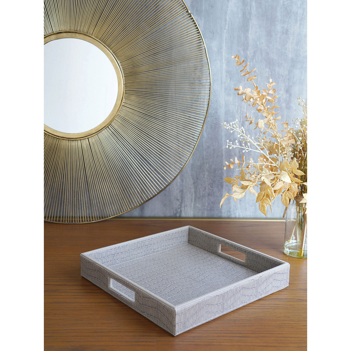 Pure Home + Living Square Grey Boris Tray: Buy Pure Home + Living ...