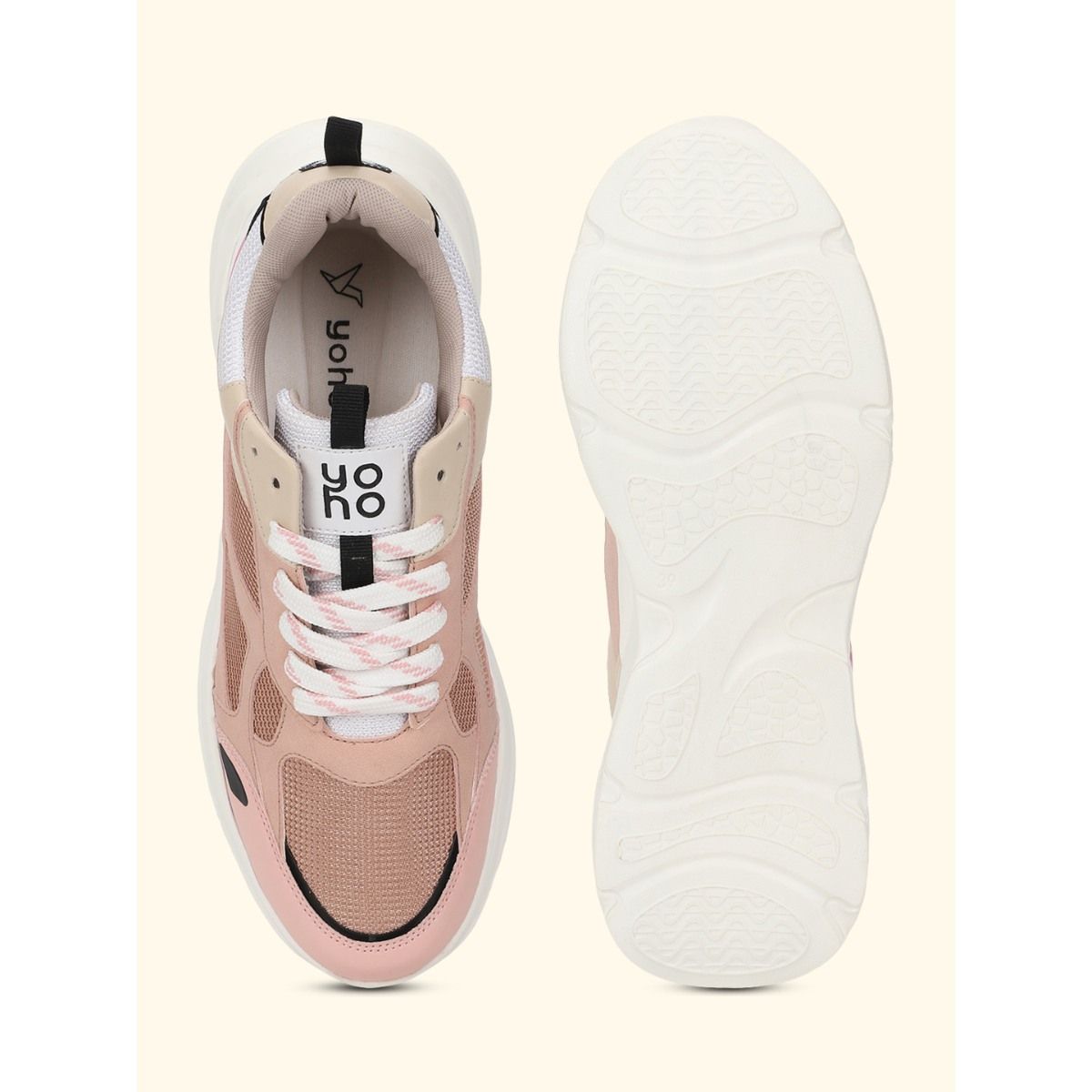 Buy Yoho Peach Chunky Sneakers for Women Online