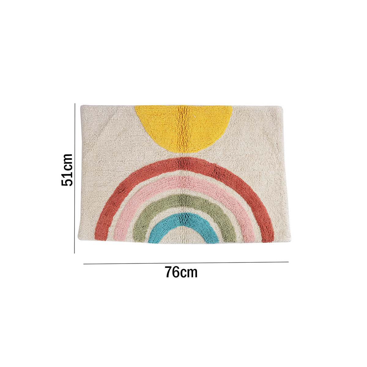 Buy Eyda Multi Colored Rainbow Cotton Bath Mat Online