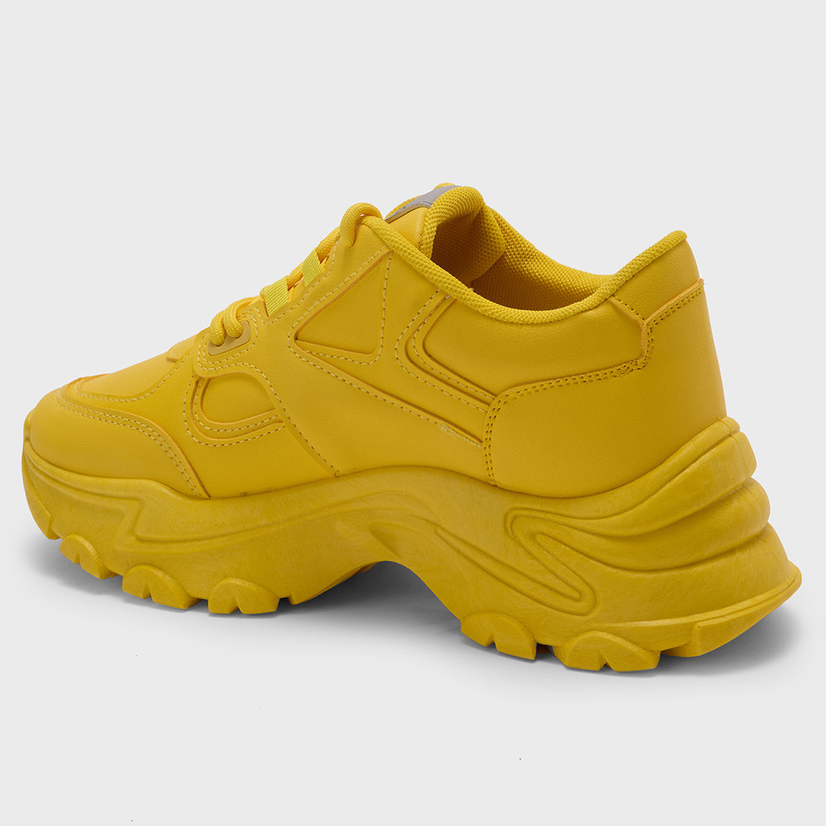 Buy IYKYK by Nykaa Fashion High Chunky Yellow Lace-up Sneakers Online
