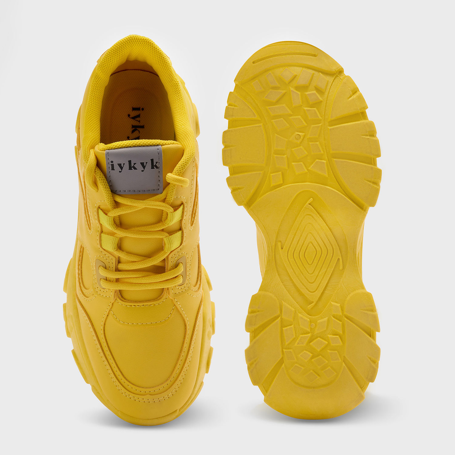 Buy IYKYK by Nykaa Fashion High Chunky Yellow Lace-up Sneakers Online