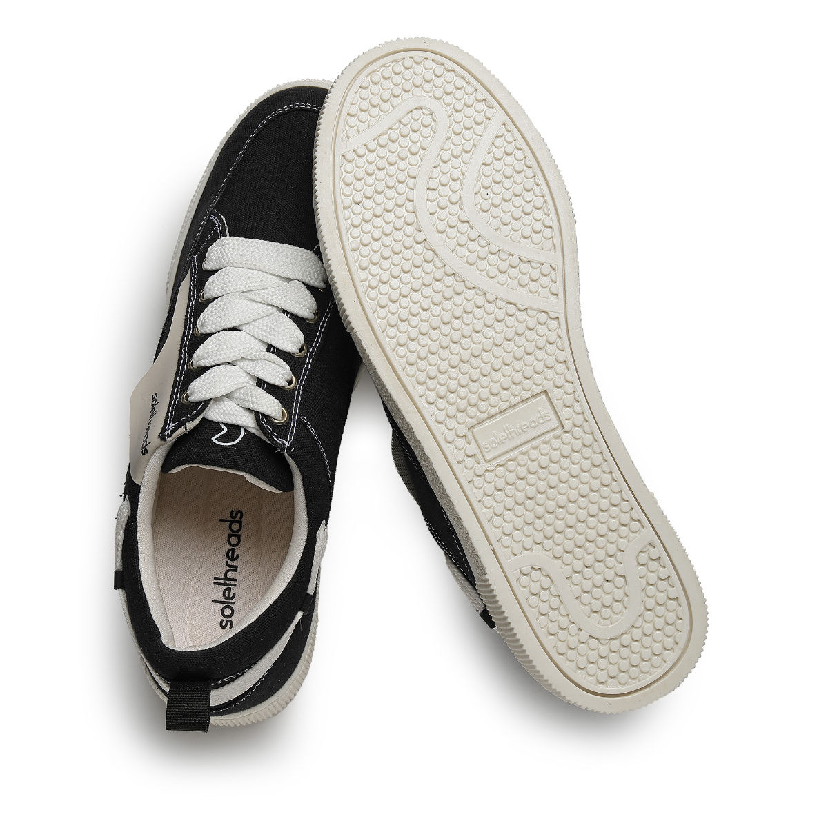 Buy SOLETHREADS Funk Solid Black Women Sneakers Online