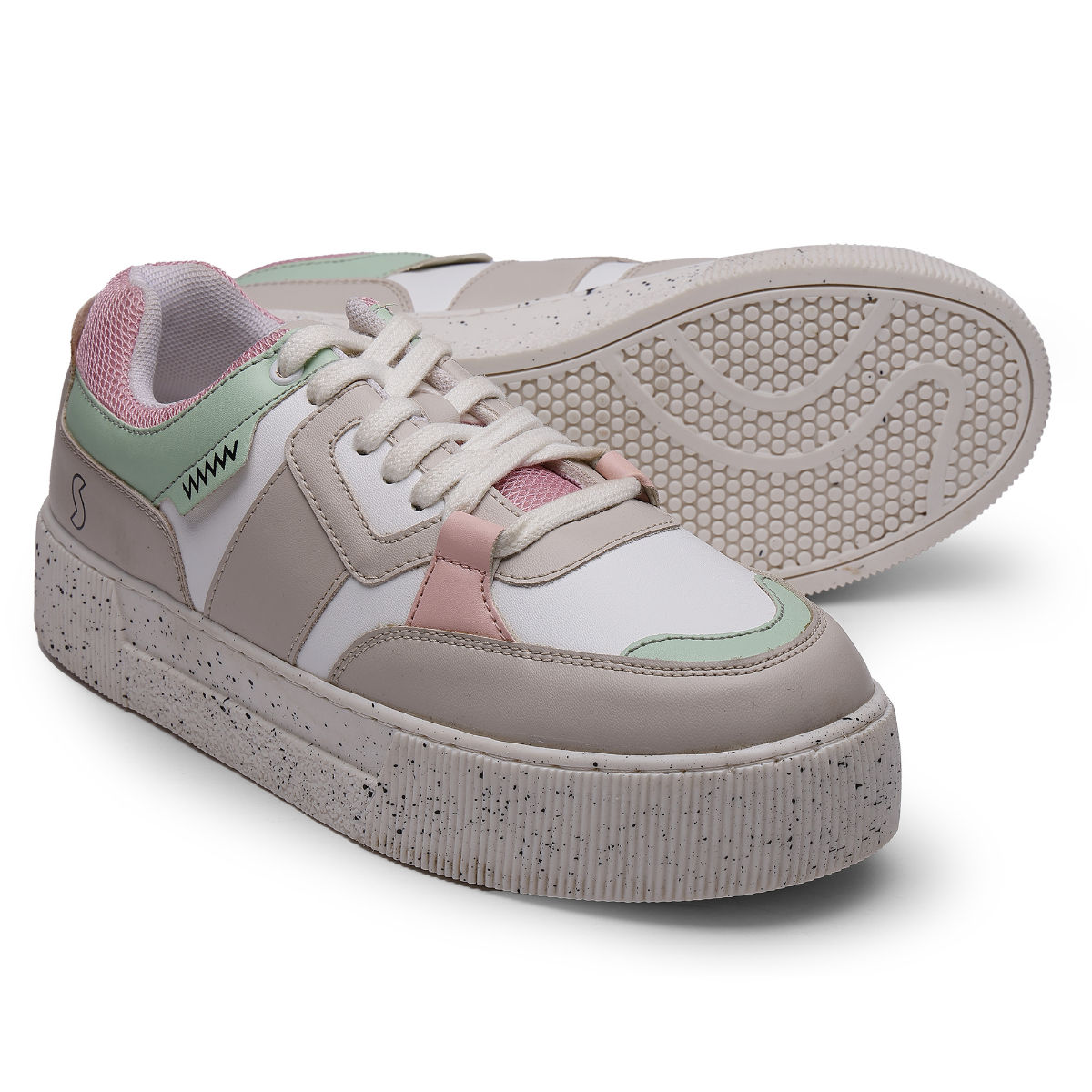 Buy SOLETHREADS Rogue Sage Green & Pink Women Sneakers Online