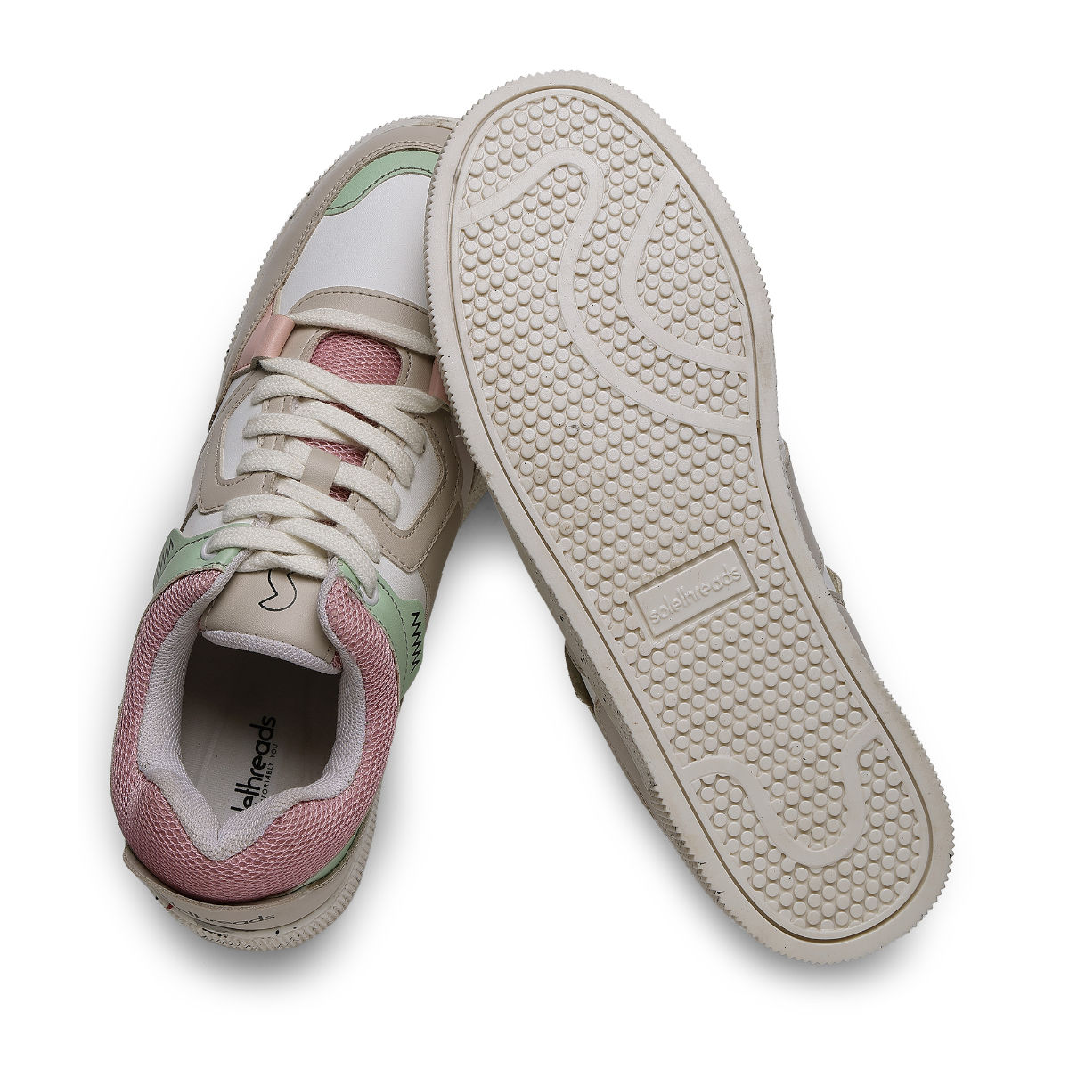 Buy SOLETHREADS Rogue Sage Green & Pink Women Sneakers Online