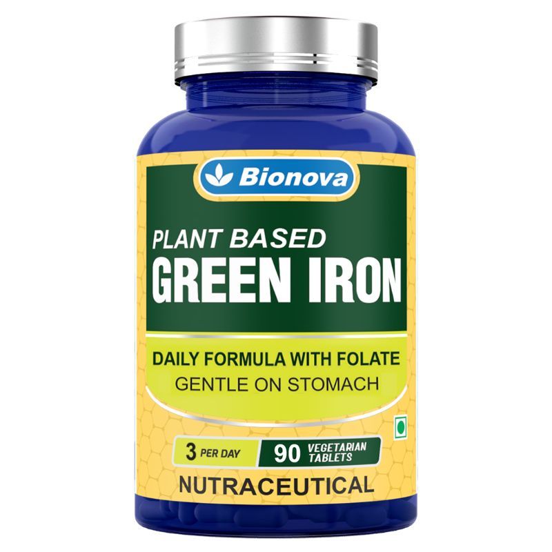 Buy Bionova Green Iron 100% Organic Supports Red Blood Cells Production ...