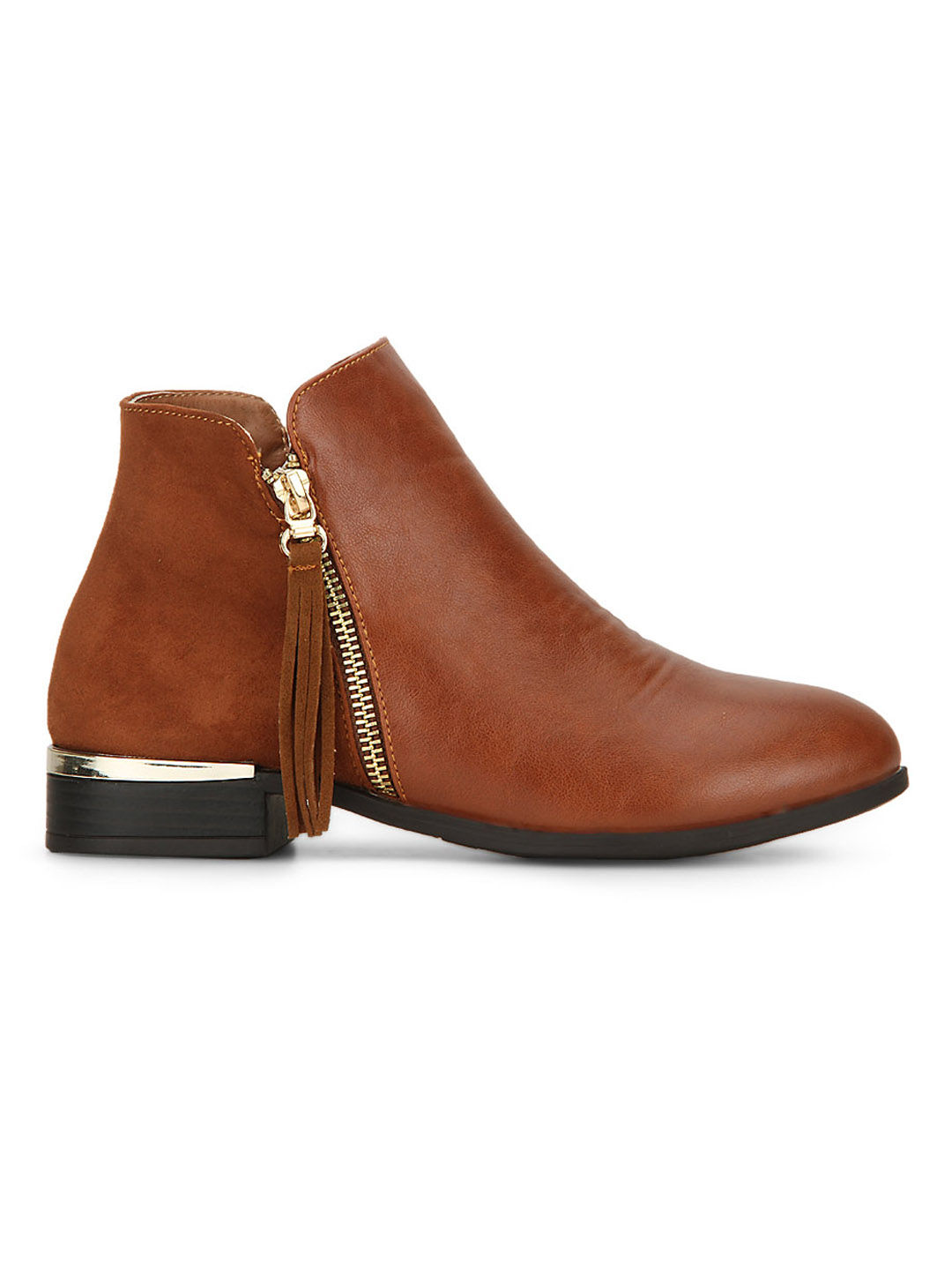 Truffle Collection Tan Pu Zipped Detail Ankle Boots: Buy Truffle ...