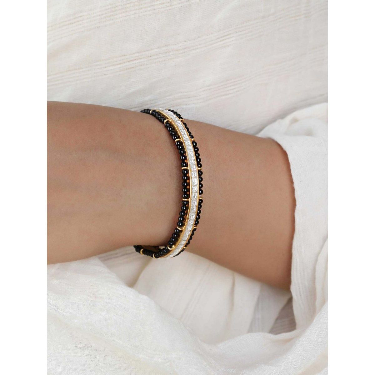 Unniyarcha Classique Black Bead Mangalsutra Bangle: Buy Unniyarcha Classique Black Bead ...