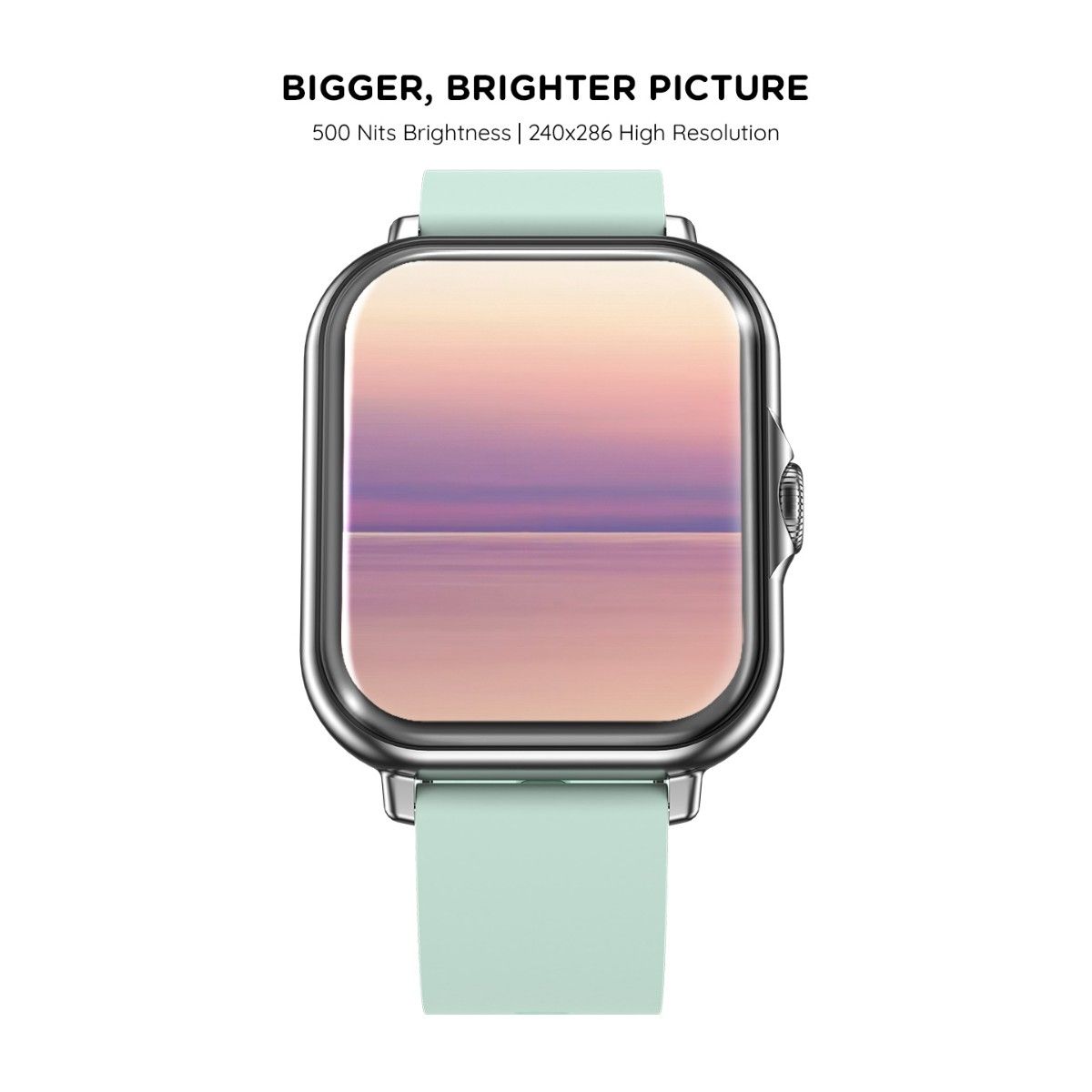 Buy Pebble Spark Ace 1.85 Inch Large HD Display Smartwatch Mint Green ...