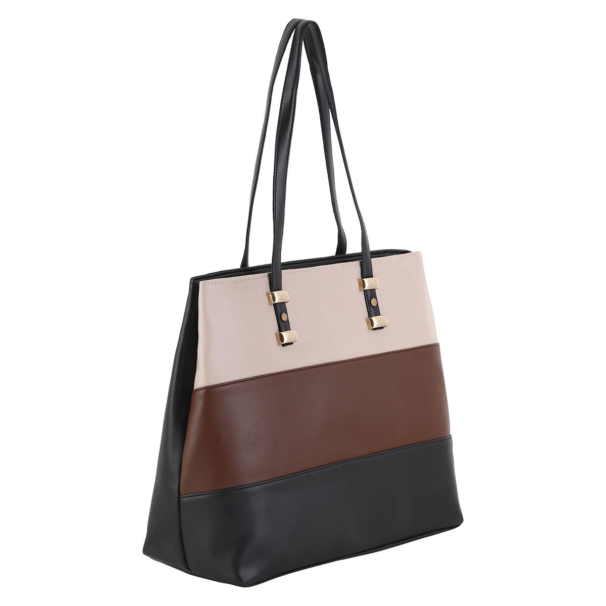 Buy Toteteca Black Tri Color Tote Bag Online