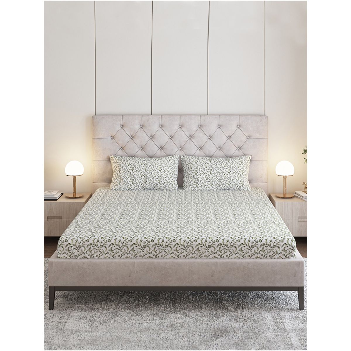 Buy SEEVO Elvira Bedsheet with 2 Pillow Covers - Emerald Online