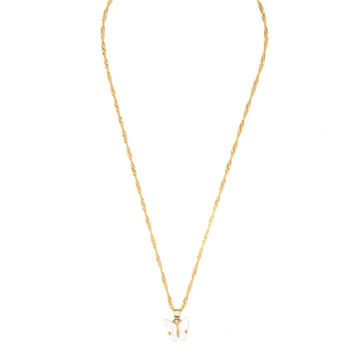 Buy PRITA Pink Butterfly Gold Plated Necklace Online