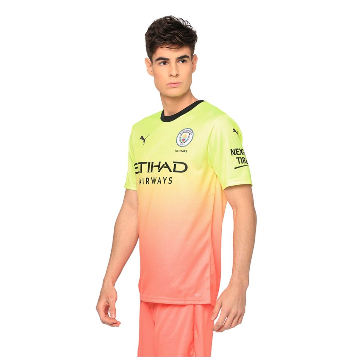 Buy Puma Yellow MCFC FC Replica SS With Sponsor Logo T-Shirt Online