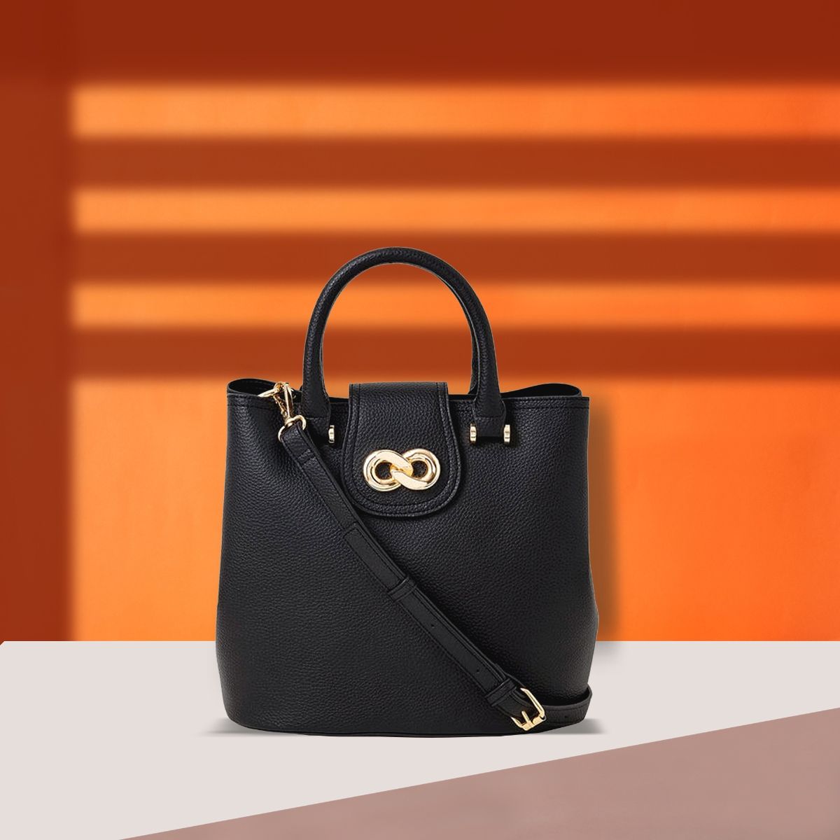 Buy Accessorize London Women Faux Leather Black Metal Detail Handheld ...