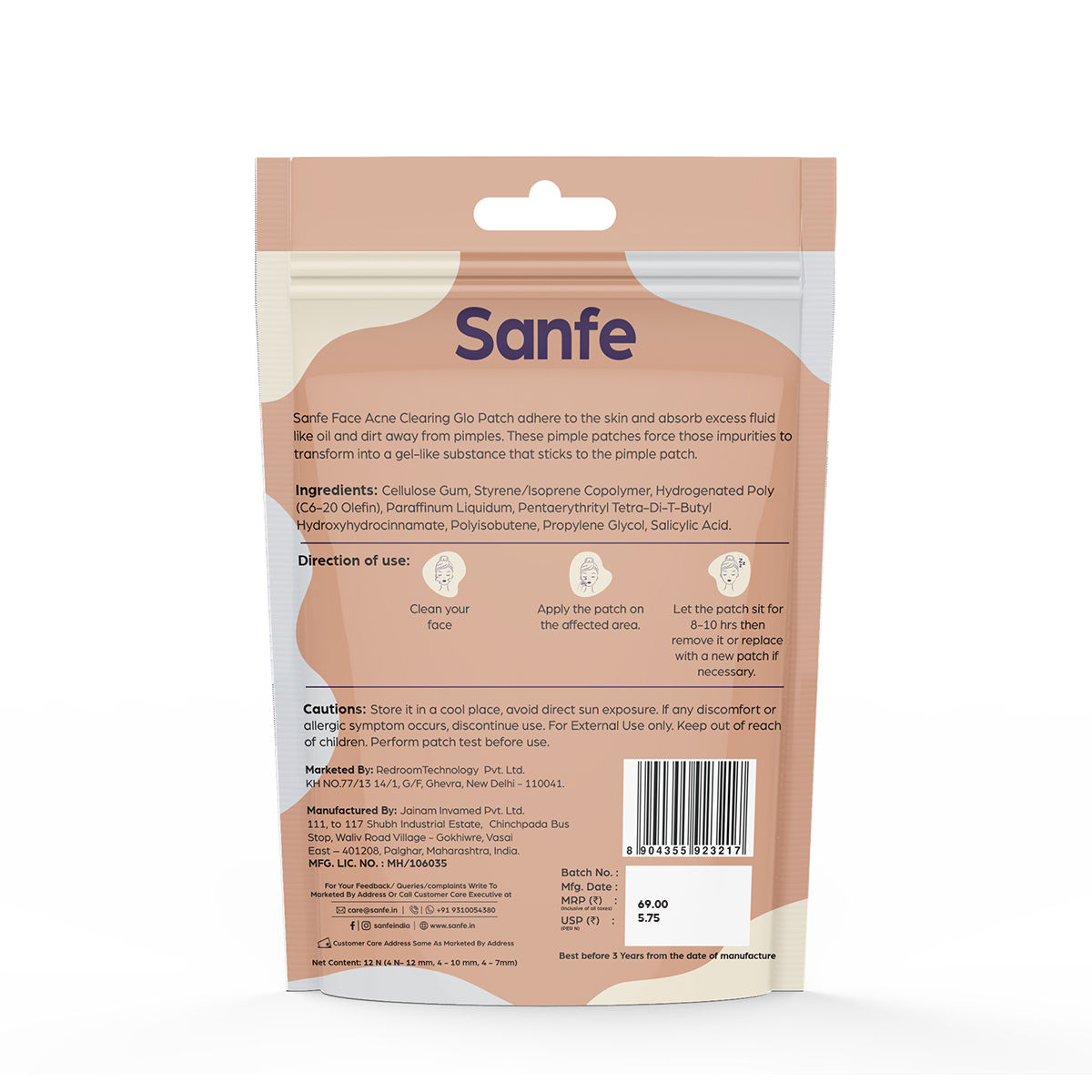 Buy Sanfe Pimple Patches Fast-Acting Overnight Acne Patch Online