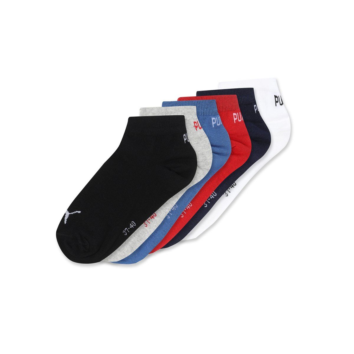 Buy Puma Sneaker Unisex Multi-Color Socks (Pack of 6) (37/40) Online