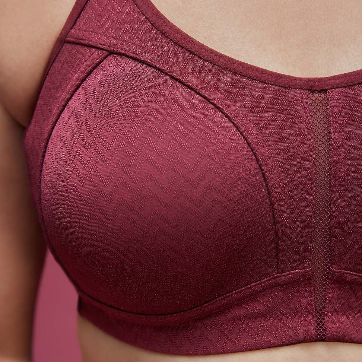 Nykd by Nykaa Luxe Jacquard M-frame Bra - Maroon Nyb232: Buy Nykd by Nykaa Luxe Jacquard M-frame ...