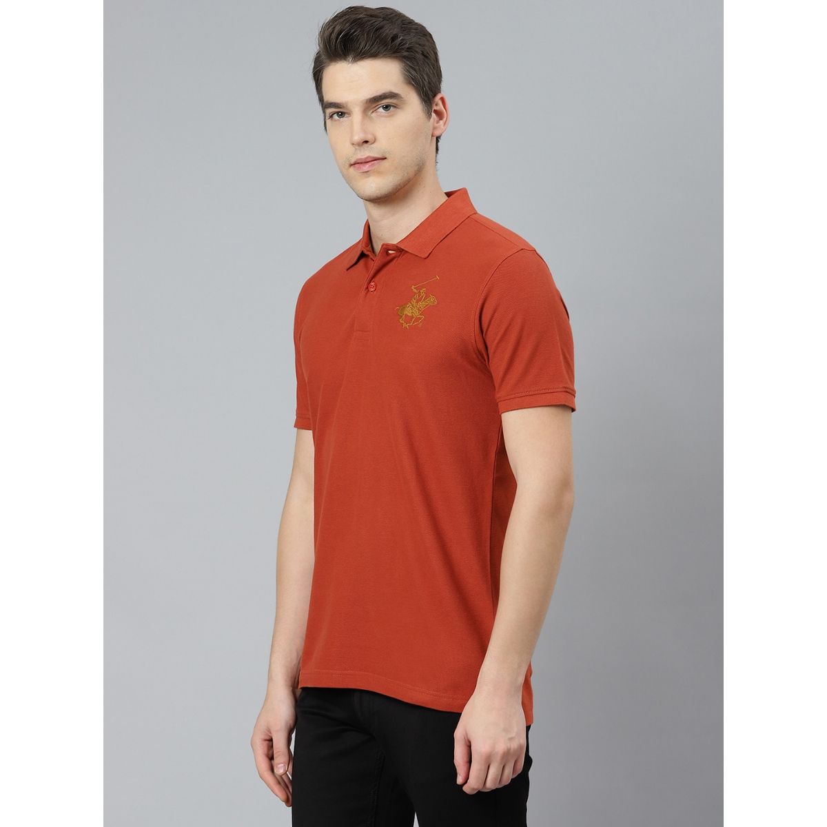 Buy Beverly Hills Polo Club Core Plaited Collar And Cuff Red Polo T ...
