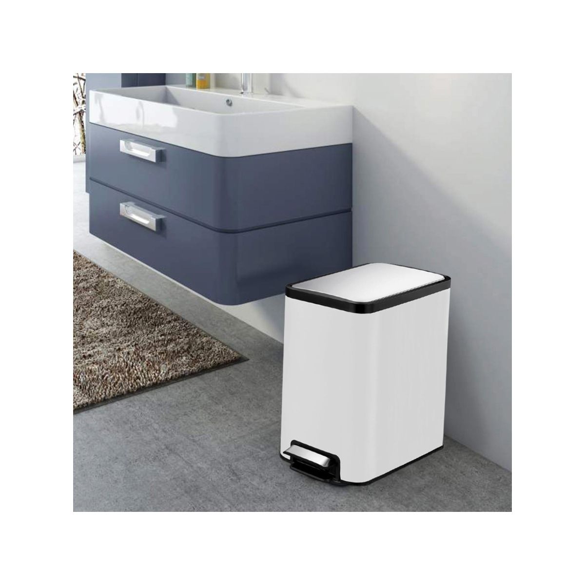 Buy OBSESSIONS Fingerprint Resistant Step Dustbin with Liner, 8 Litres ...