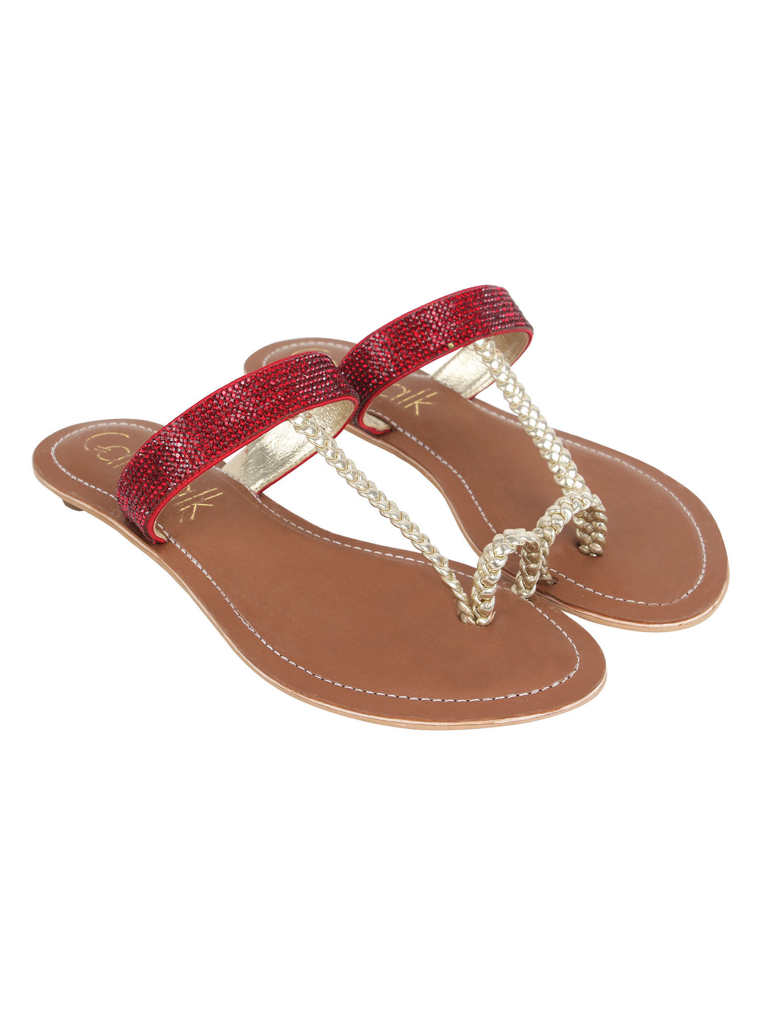 CATWALK Red Patterned Flats: Buy CATWALK Red Patterned Flats Online at ...