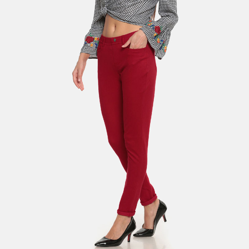 Buy Go Colors Cherry Jeggings 360 Degree Super Stretch Premium (M) Online