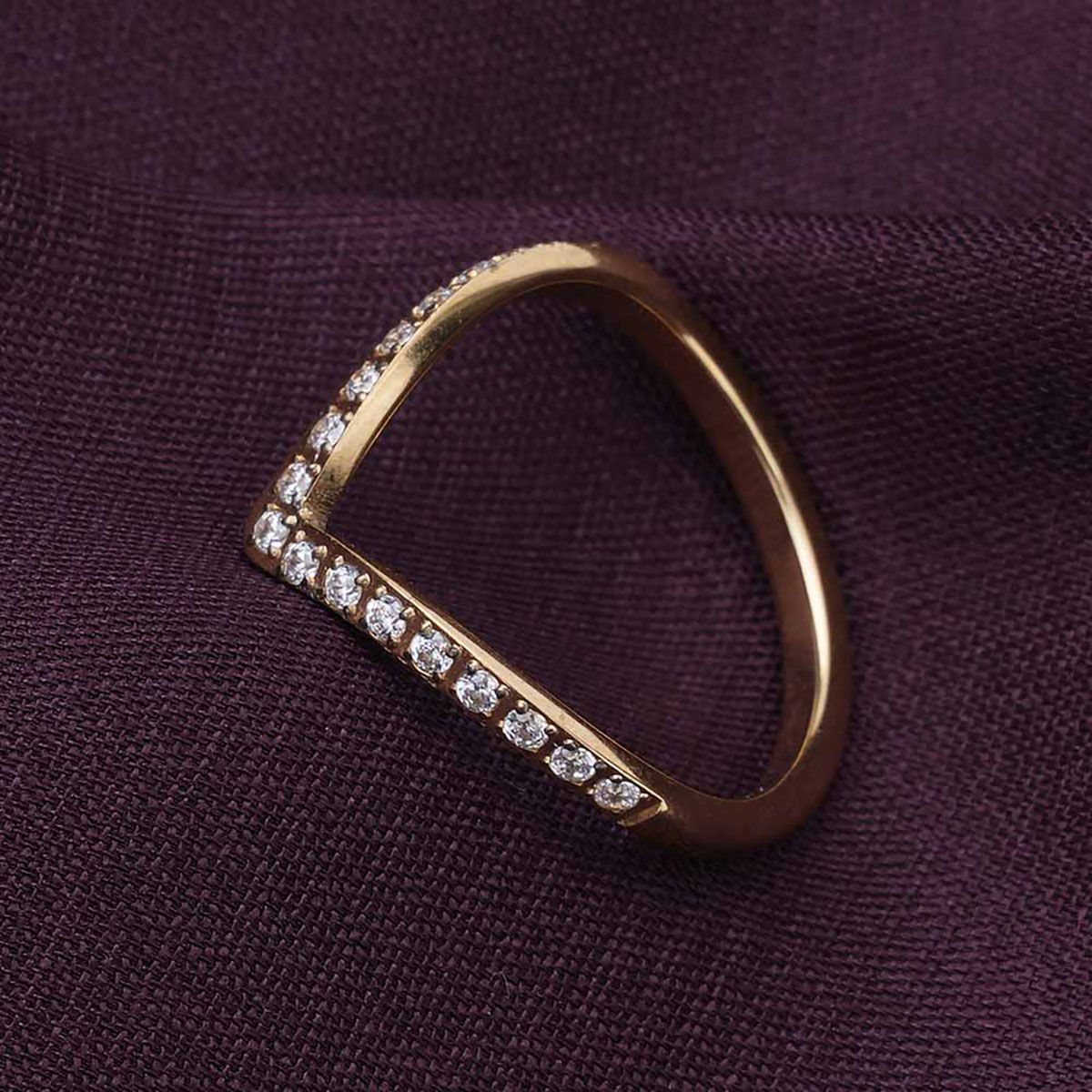 Buy Palmonas Chevron Ring For Womens - Waterproof And Anti-Tarnish Online