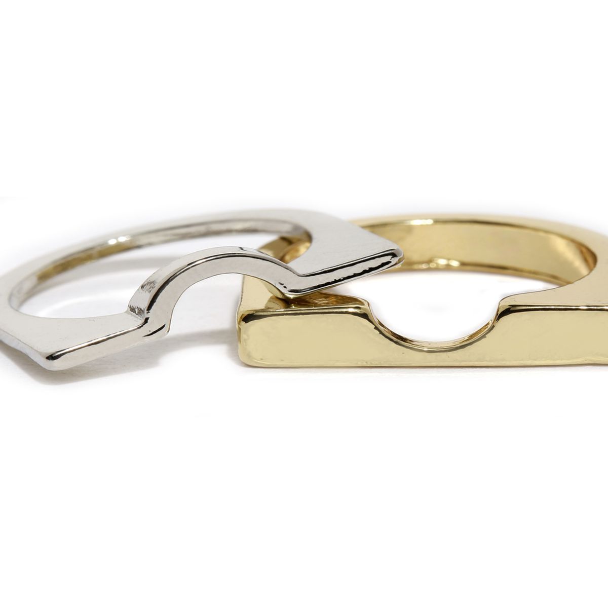 Fabula Jewellery 2 In 1 Gold & Silver Geometric Ring: Buy Fabula ...