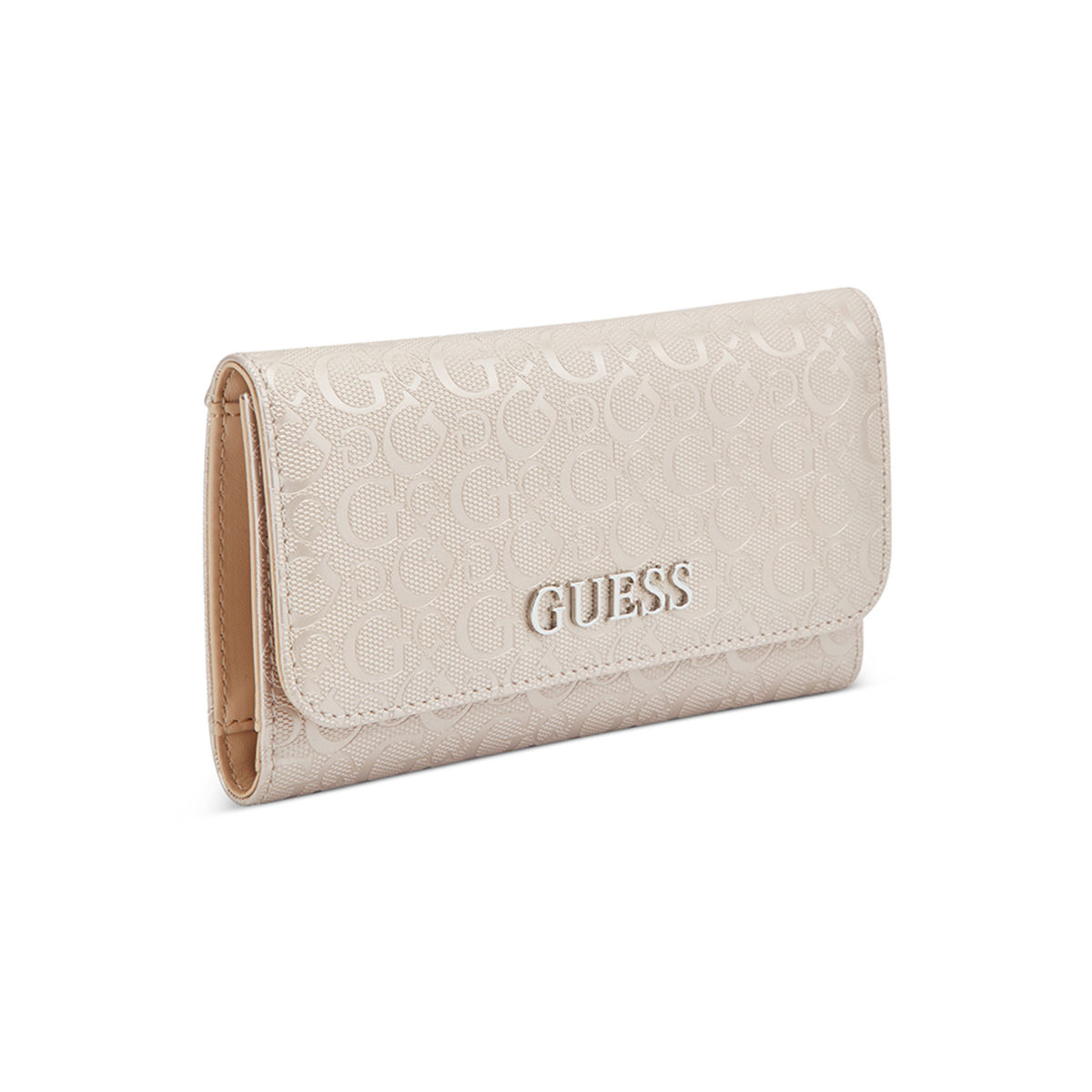 Buy Guess Rose Grey Dust Printed Abbas Slim Long Wallet Online